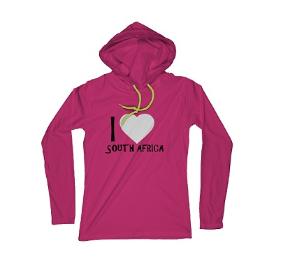 Hoodie Women’s I HEART SA Pink – Biltongandboerewors