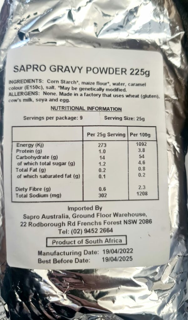 Sapro Traditional Gravy Powder 225g – Biltong and Boerewors