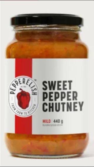 Pepperelish Sweet Pepper Chutney 440g Jar - Biltongandboerewors